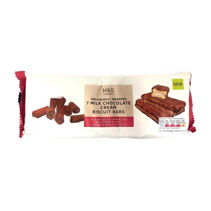 M&S 7 Milk Chocolate Cream Biscuit Bars 175g x1 Marks and Spencer ...