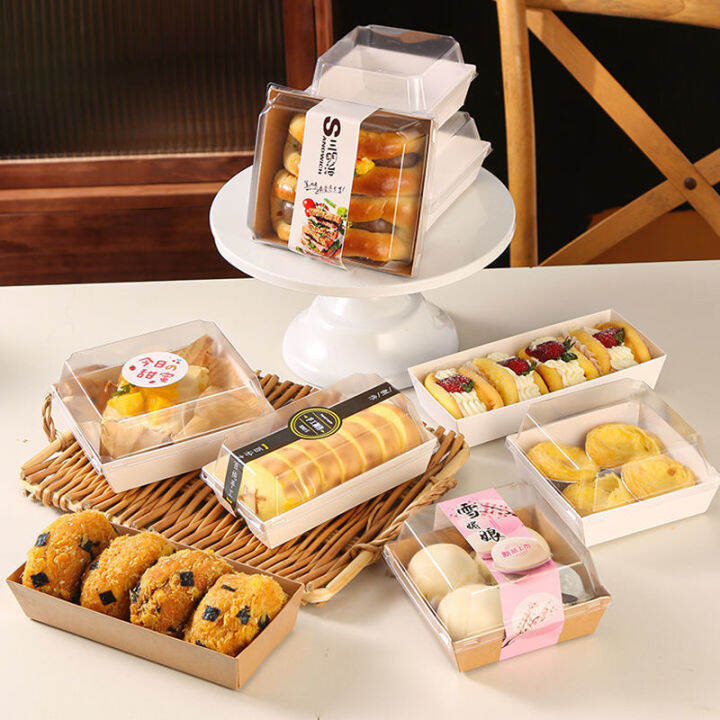 Sandwich Gift Box Dessert box Square Cake Box Kraft Box Transparent ...