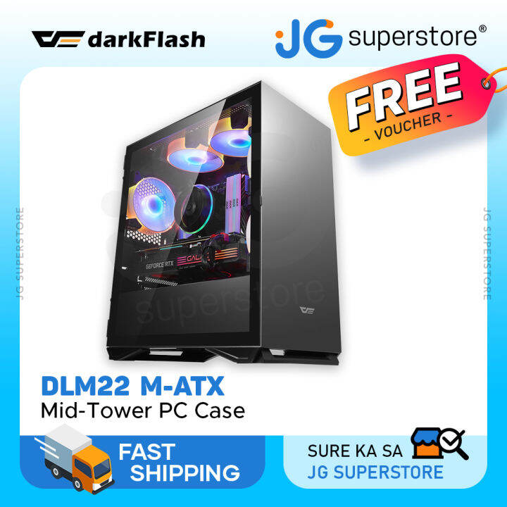 darkFlash DLM22 Mid-Tower Micro-ATX PC Case with Fine Ventilation ...