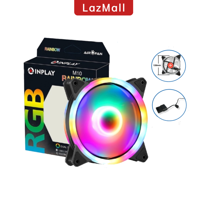 INPLAY FAN M10 Rainbow, M20 Galaxy, M35 Diamond RGB 120mm 12v, 3-Pin ...