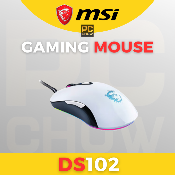 MSI DS102 RGB Wired Gaming Mouse Custom Macro 10000 DPI RGB Streamer ...