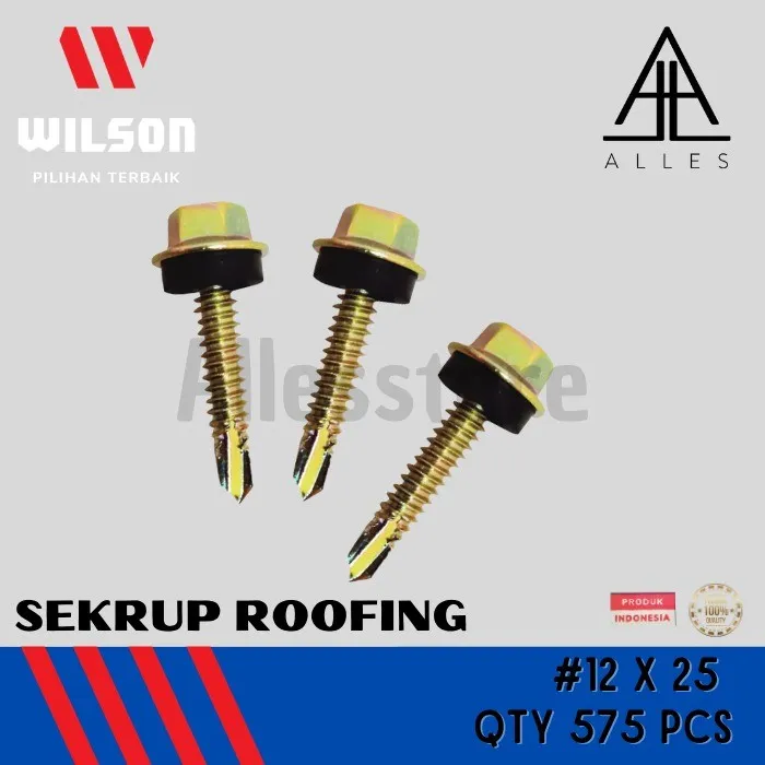 Sekrup Roofing Sekrup Baut Baja Ringan Baut Wilson 12 x 25 mm | Lazada ...