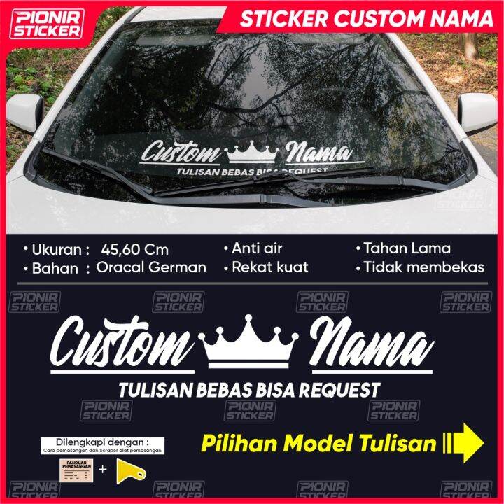 Stiker Nama Mobil Motif Custting Sticker Custom Kaca Mobil | Lazada ...