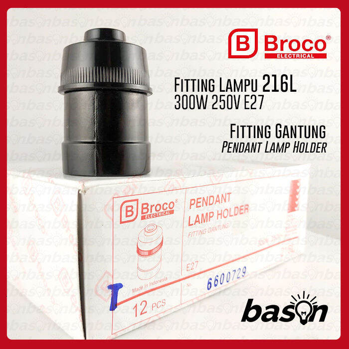 BROCO 216L Fitting Lampu Gantung E27 - Pendant Lamp Holder Black ...