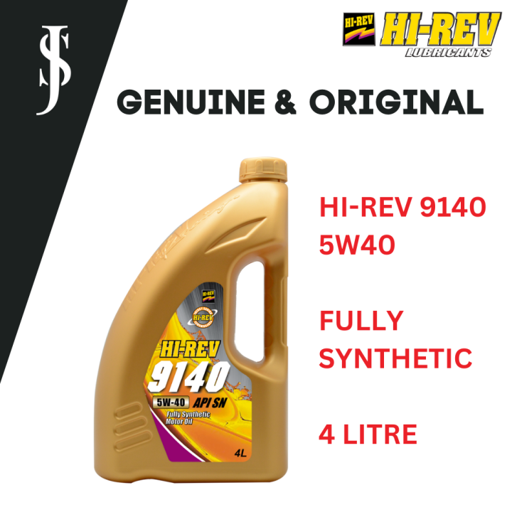 HI-REV 9140 Fully Synthetic Engine Oil Motor Oil Lubricant Minyak Hitam ...