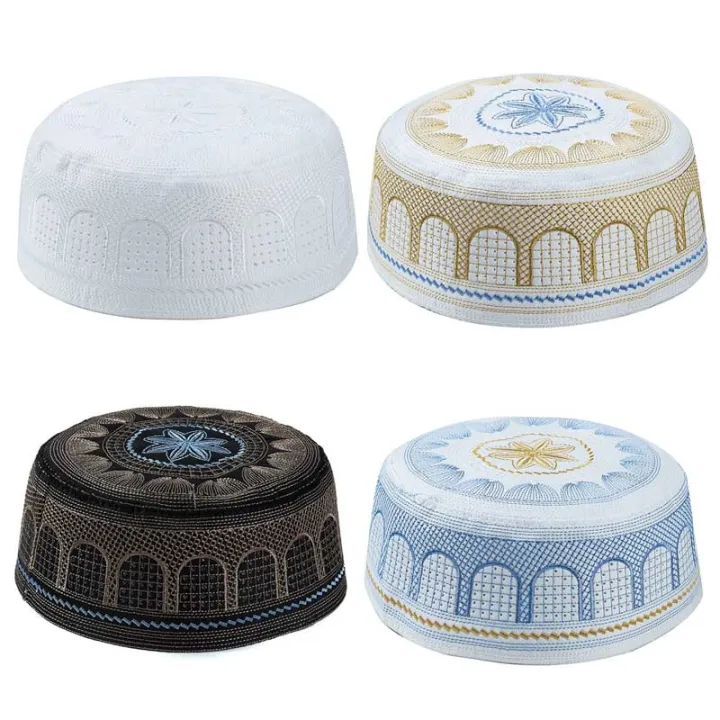 Men's Skull Cap Muslim Islamic Prayer Hat Male Worship Hats Prayer ...