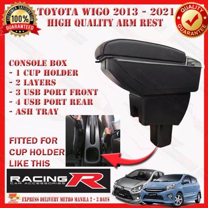 ♠Toyota Wigo 2013 to 2023 Arm rest Console Box Double Layer 2015 2016 ...