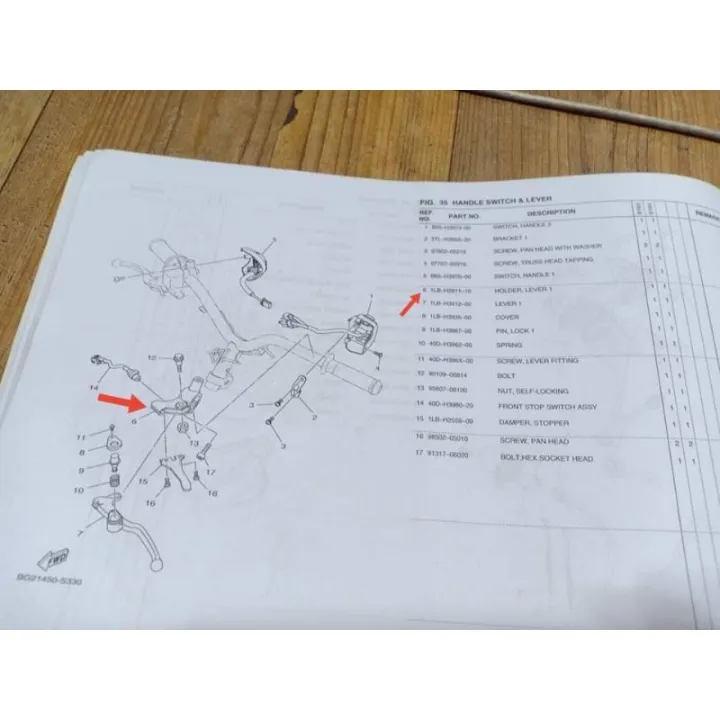 Mirror Holder Left side(Circle po yung Break light switch)for Yamaha ...