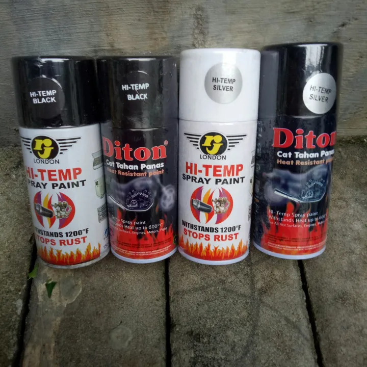 Pilox Pilok RJ hI TEMP black hi temp silver Cat Semprot RJ Anti panas Hi temp Black Hitam ...