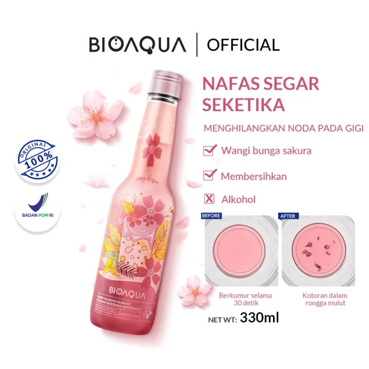 Bioaqua Refreshing Mouthwash Cherry Blossom 330ml (BOTOL) | Lazada ...