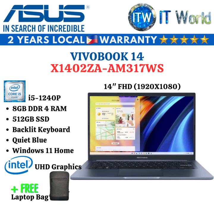 Asus Vivobook 14 X1402ZA-AM317WS 14" FHD | i5-1240P | 8GB DDR4 RAM | 512GB SSD Laptop ITWorld ...