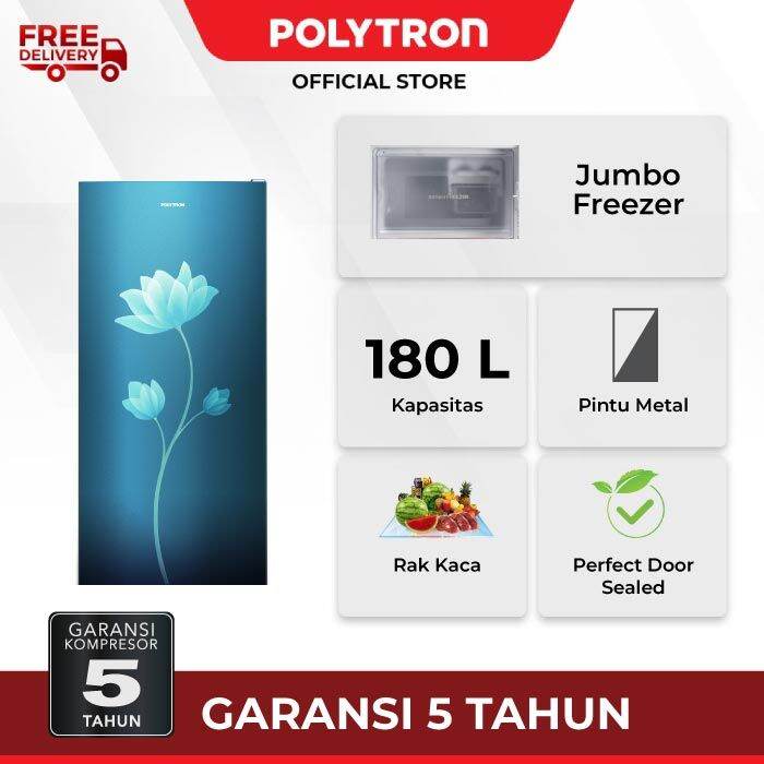POLYTRON Kulkas 1 Pintu 180L Beauty Metal Door PRB 189B | Lazada Indonesia