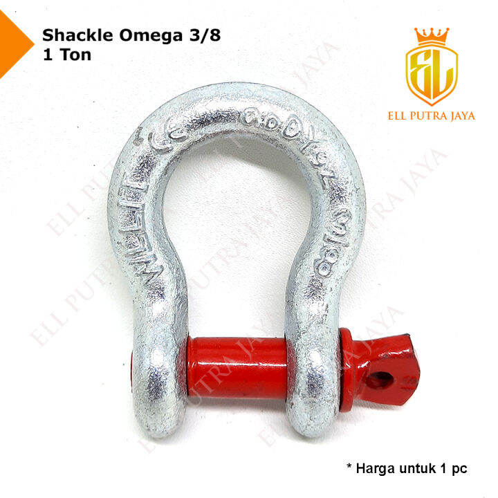 Shackle Omega 3/8 inc kapasitas 1 Ton anting derek untuk mobil pengait ...