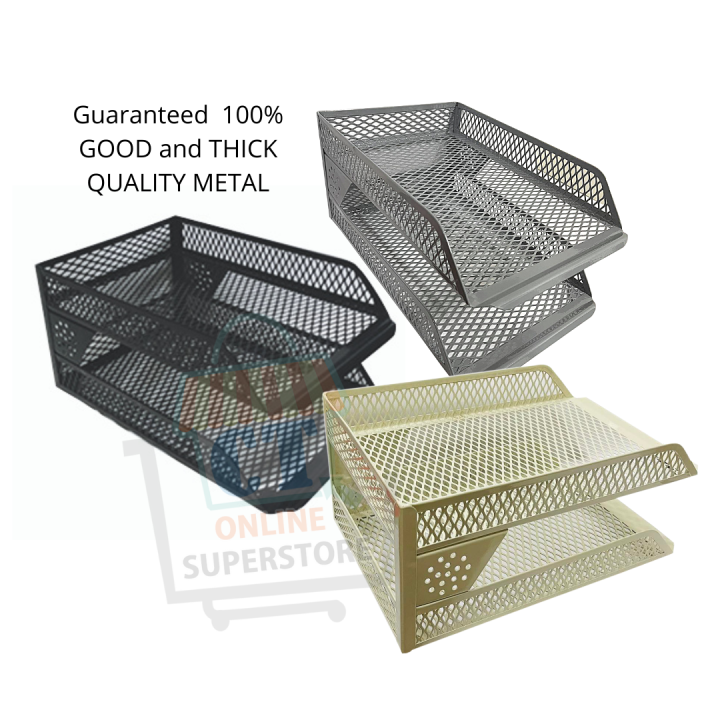 Metal Desk Tray 2 Layer (Heavy Duty, Thick Metal) | Lazada PH