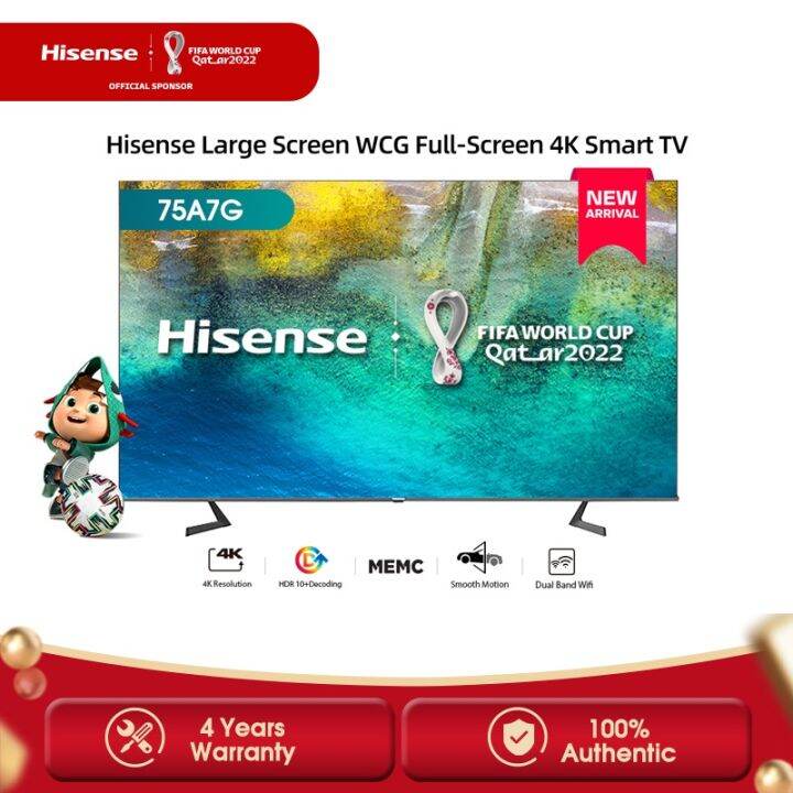 Hisense 75A7G Large Screen WCG Full-Screen 4K 75 inch Smart TV | Lazada ...