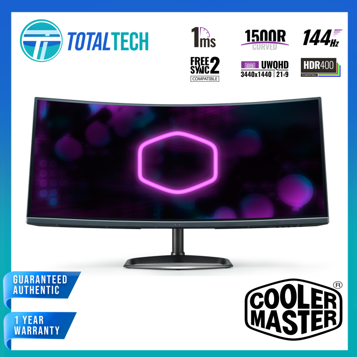 Cooler Master GM34-CW Ultrawide 34" Gaming Monitor 144hz/Freesync 2 ...