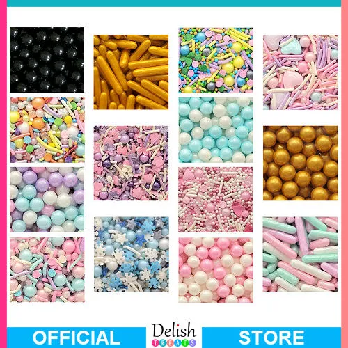 Edible Sprinkles 1kg - Sugar Pearls / Dragees (7mm) / Sugar Strands ...