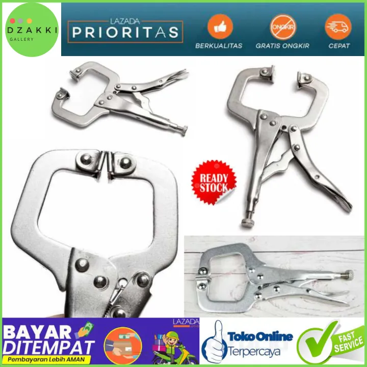 PROMO DIJAMIN ORI - Tang Jepit C Clamp Swivel Pad Lock Grip / Tang ...