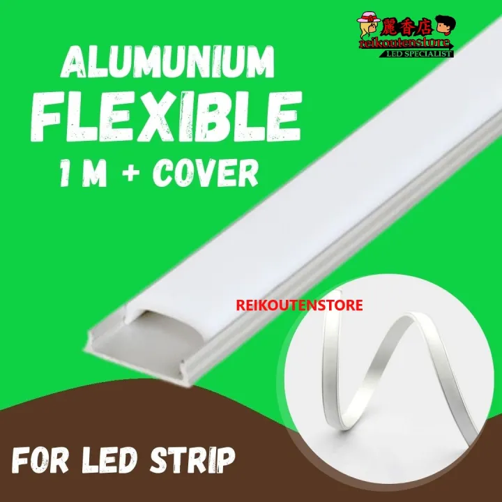 TERMURAH HOUSING LED PROFILE 1M FLEXIBLE ALUMUNIUM LED STRIP COVER SUSU ...