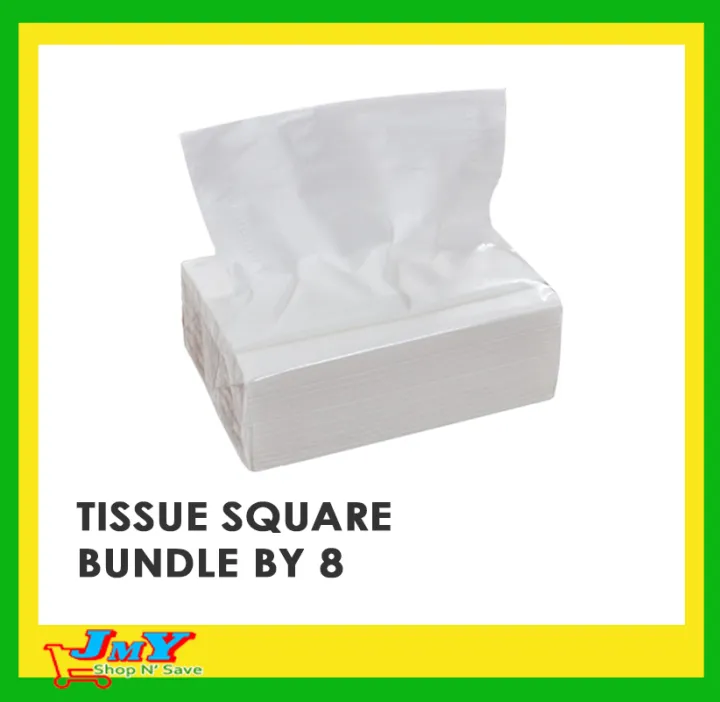 JMY PLAIN SQUARE TISSUE (BUNDLE BY 8) | Lazada PH