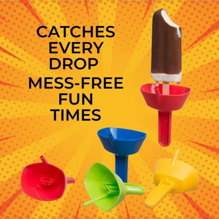 WAXURAN Double Popsicle Protectors Portable Double Anti-drip Tray Anti ...