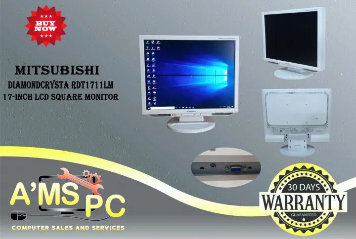 17-Inch Square ASSORTED Monitor FREE POWERCORD AND VGA CABLE BLACK OR ...