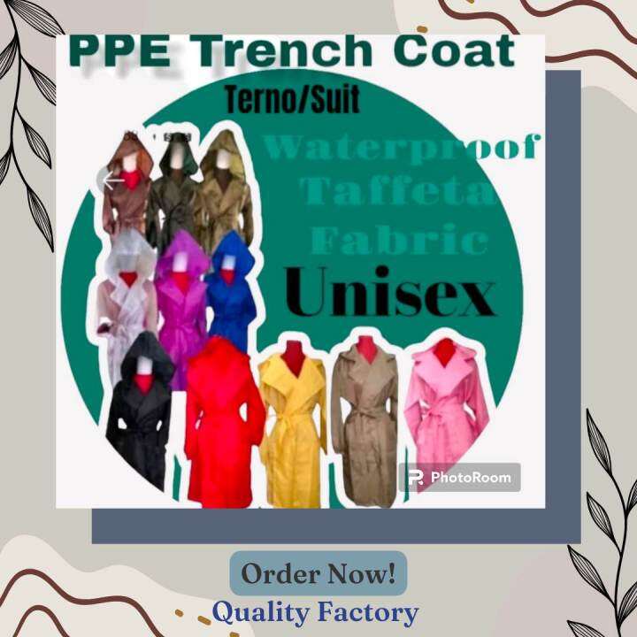 QF' ROYAL BLUE WATERPROOF TRENCH COAT/PPE | Lazada PH