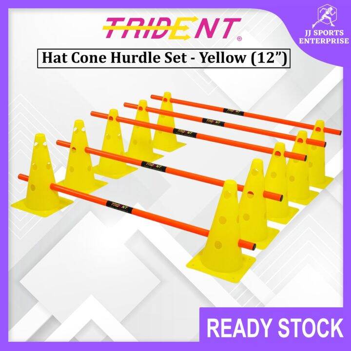 Trident Hat Cone Hurdle Set - Yellow (12”) Cone With Hole Cones With ...
