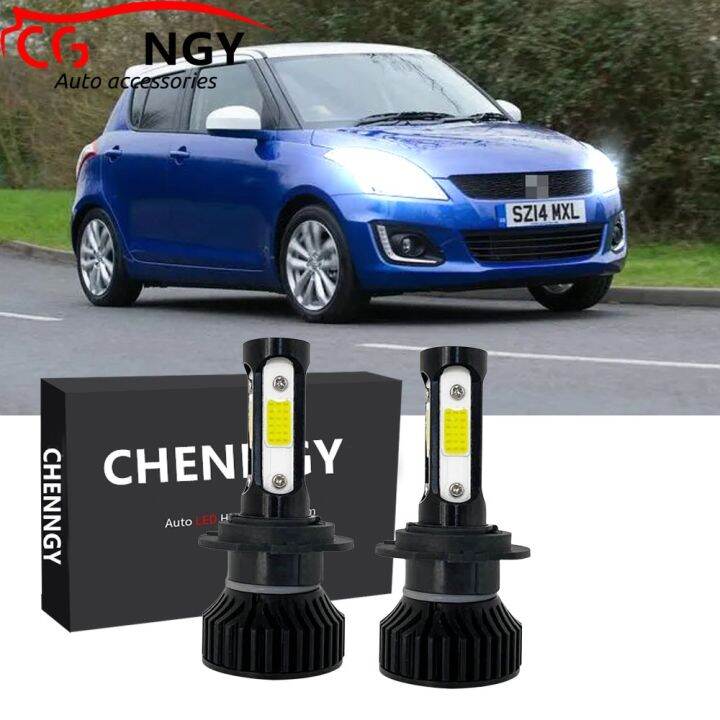 New หลอดไฟหน้ารถยนต์ LED V4 6000K สีขาว แบบเปลี่ยน สําหรับ Suzuki Swift ...
