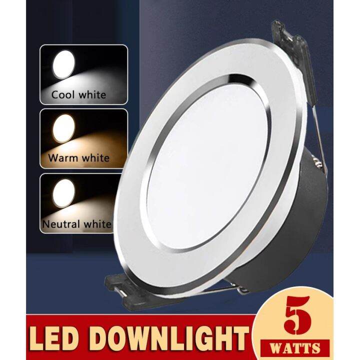 LED Downlight 5 Watts Ultra-Bright Light Tri Color Ceiling Pin Light ...