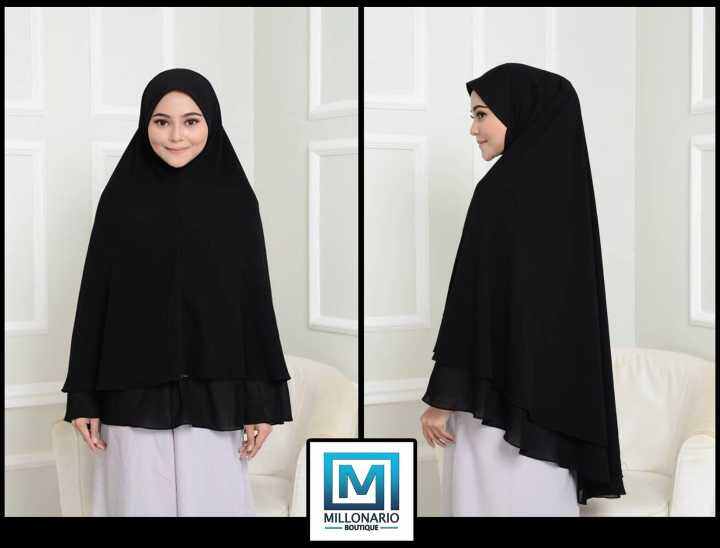 Kelengkapan Haji dan Umrah. Tudung putih dan hitam 2 layer. Memang ...