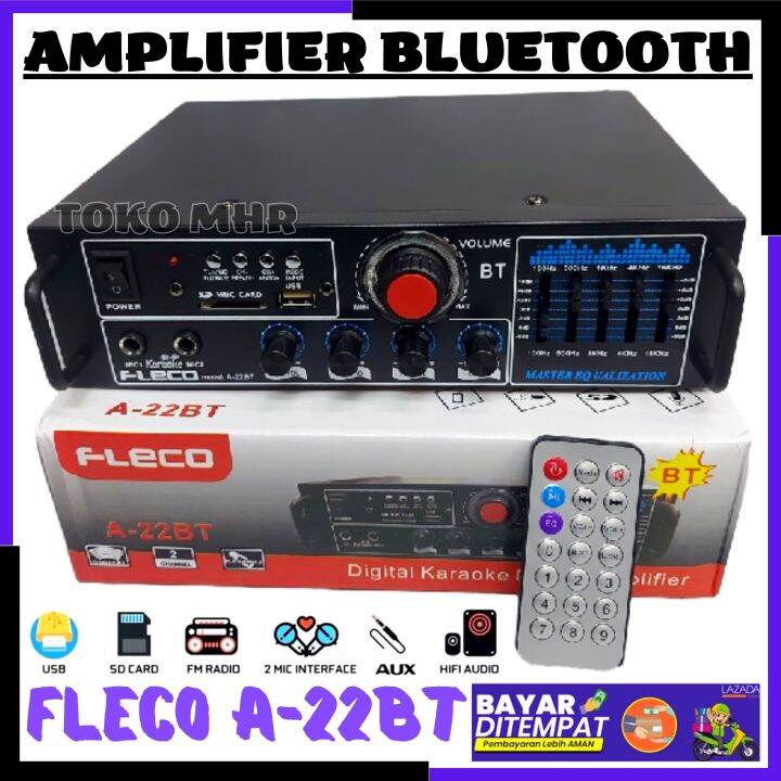 AMPLI Fleco A-22BT - Amplifier Bluetooth USB/SD/FM/MP3- FLECO A 22BT ...
