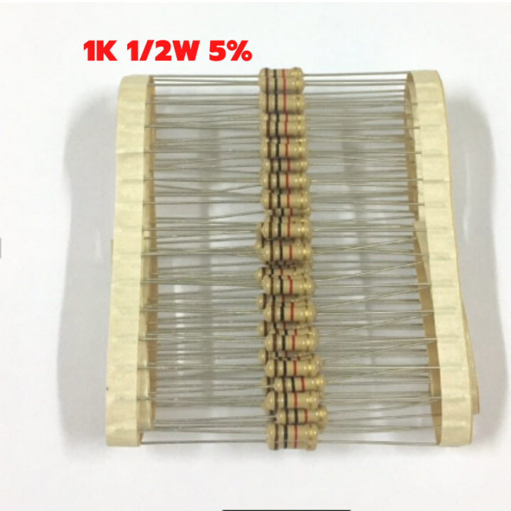 Resistor 1k 1/2W +-5% ตัวต้านทาน 1กิโลโอห์ม 1เค 1/2 วัตต์ ค่าความผิด ...