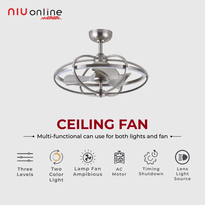Niu online Modern Elegant Ceiling Fan with Light Remote Control 418 ...
