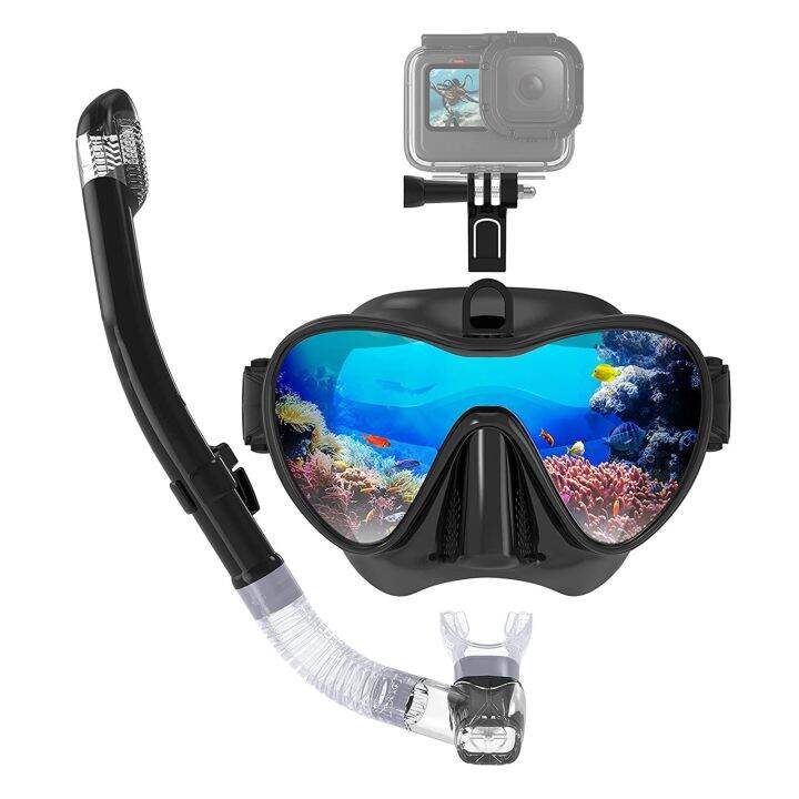 Scuba Mask Snorkel Tube Set Diving Mask Anti-Fog Swimming Snorkeling ...