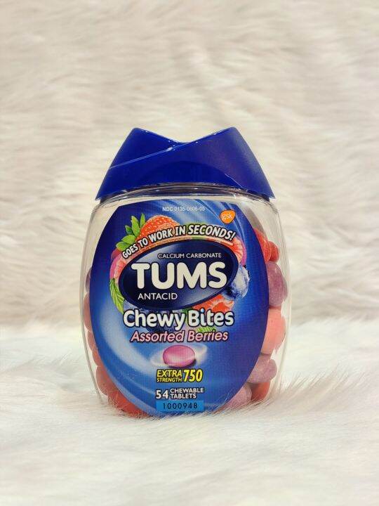 TUMS Chewy Bites, Chewable Antacid Tablets for Heartburn Relief ...