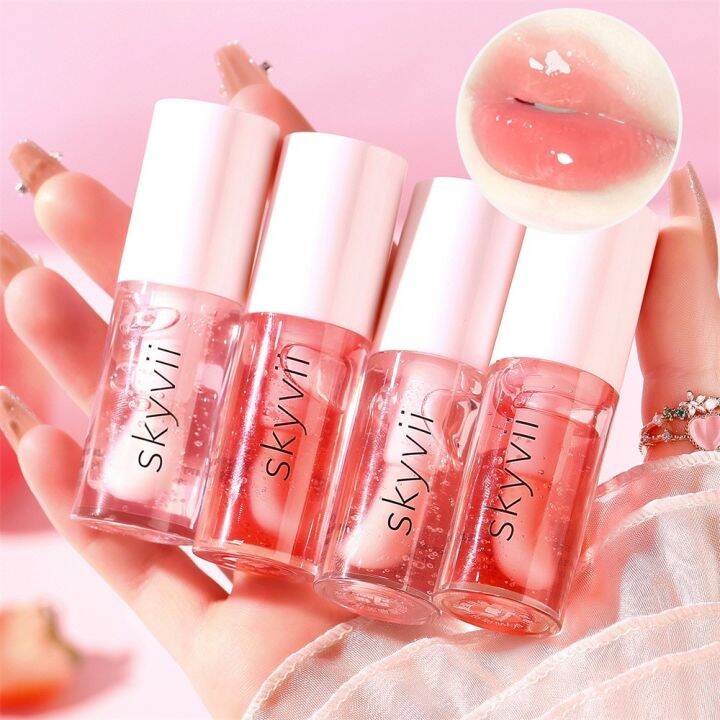 Skyvii น้ำมันทาริมฝีปากพีชสกายวี่ซ่อมแซมความชุ่มชื้นธรรมชาติบำรุงลด ...