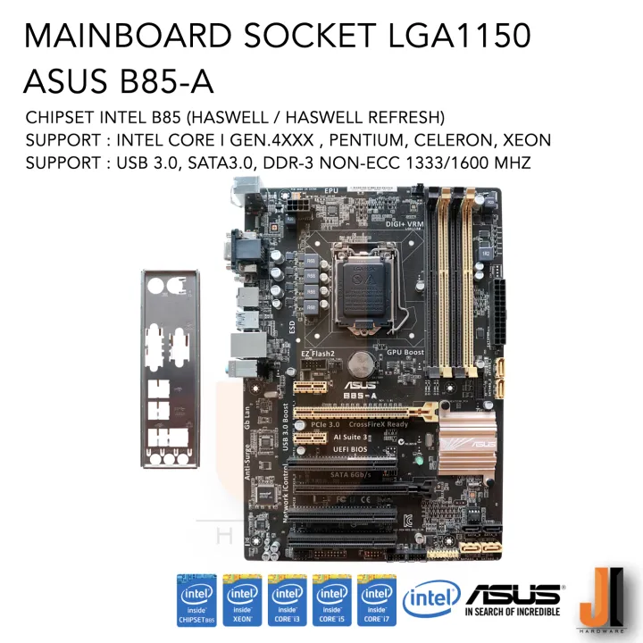 Mainboard ASUS B85-A (LGA1150) Support Intel Core i Gen.4XXX and Gen ...