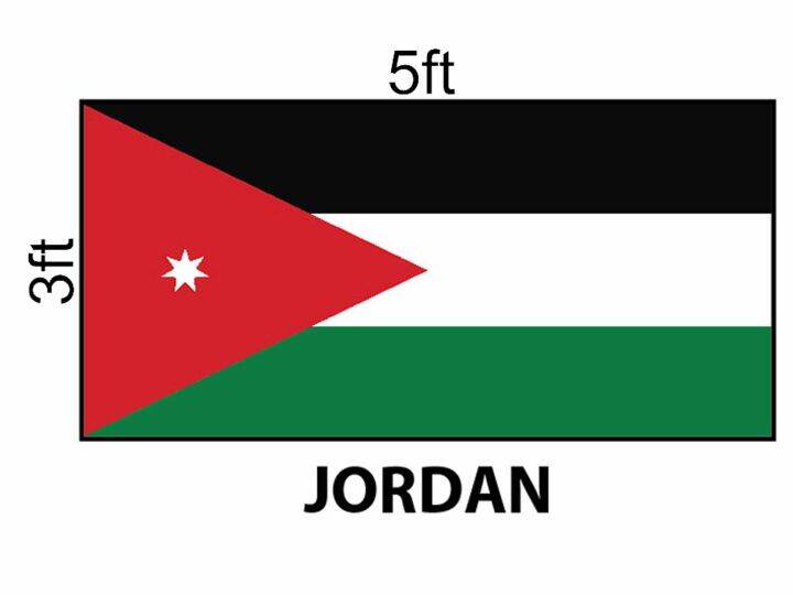 Jordan Flag 3x5ft, Bendera Jordan 3x5ft, Polyester | Lazada