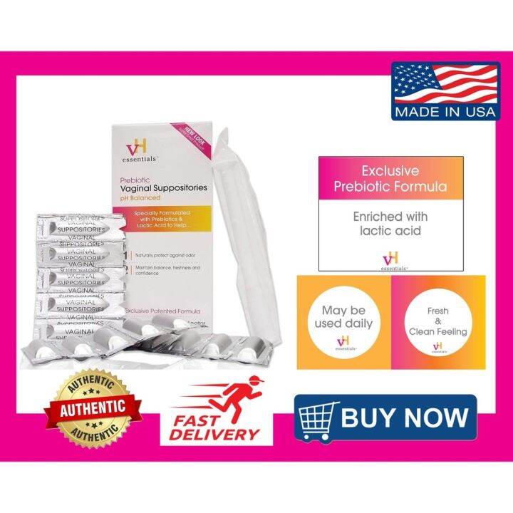 VH Essentials Prebiotic Vaginal Suppository for Bacteria Vaginosis BV ...