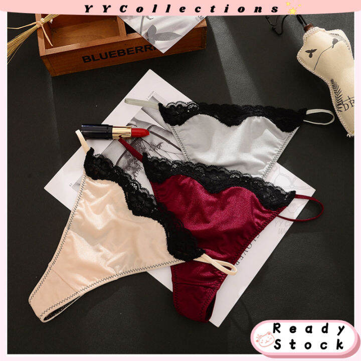 Ready Stock-Women Panties Underwear Low Rise Sexy Lace T-Back Thong ...