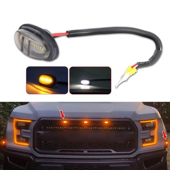 1PCS 12V Car Front Grille Lights LED DRL Day Running Lamps Wheel ...