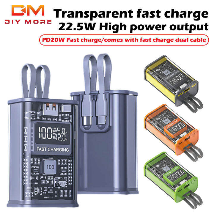 Diymore DIY Power Bank 21700 Battery Charger Case PD 22.5 W Fast ...
