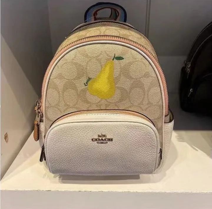 Original Authentic Coach Mini Court Backpack In Signature Canvas With ...