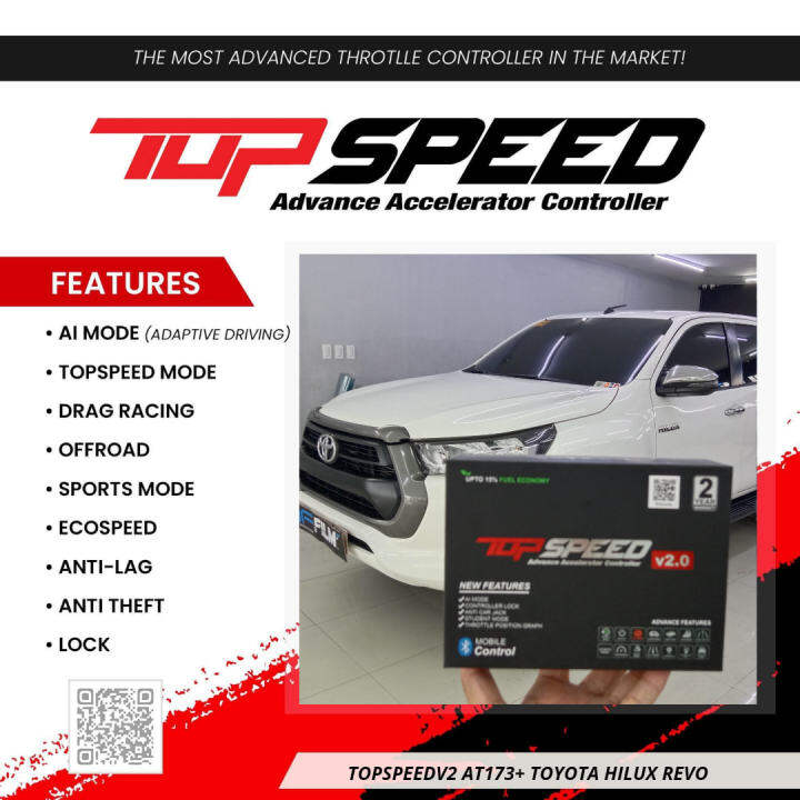 TOPSPEED Accelerator Controller V2.0 Code: AT173 for Toyota Hilux Revo ...