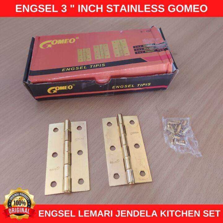 Engsel Tipis 3" inch Stainless Gomeo Kecil Mini Engsel Lemari Kayu ...