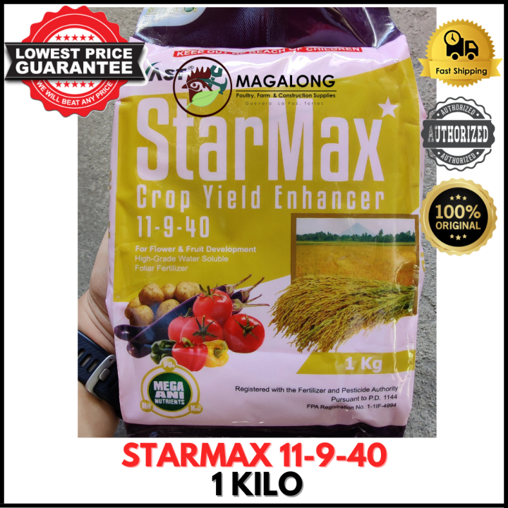 STARMAX 11-9-40 FOLIAR FERTILIZER - CROP YIELD ENHANCER - 1 KILO - VAST | Lazada PH