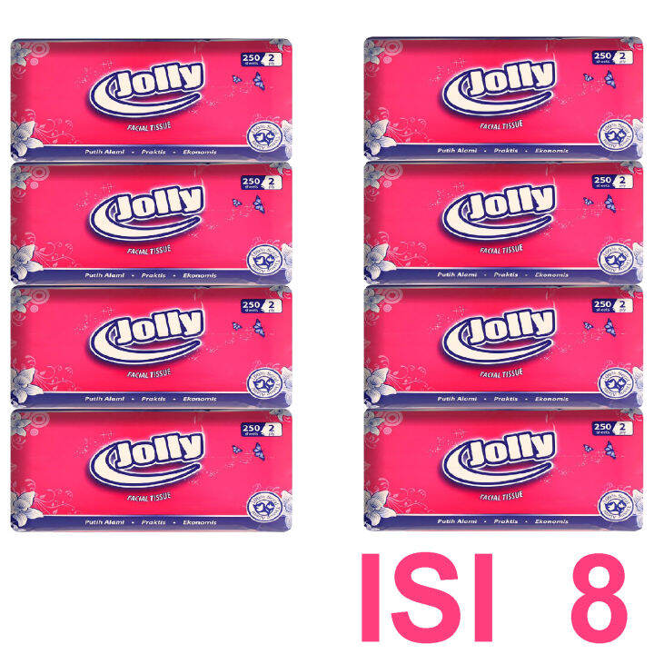 Facial Tissue Jolly by Paseo 8 pack (8 pcs x 250 sheets 2 ply) / Tisu ...
