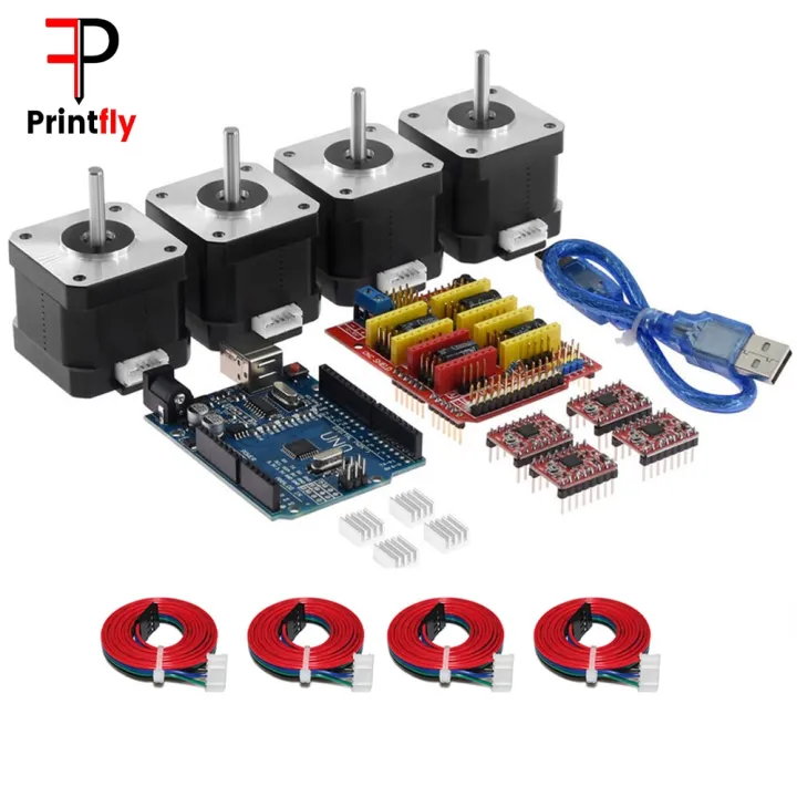 Nema17 Stepper Motor 42 Motor 4-Lead 17Hs4401s+Cnc V3 Engraving ...