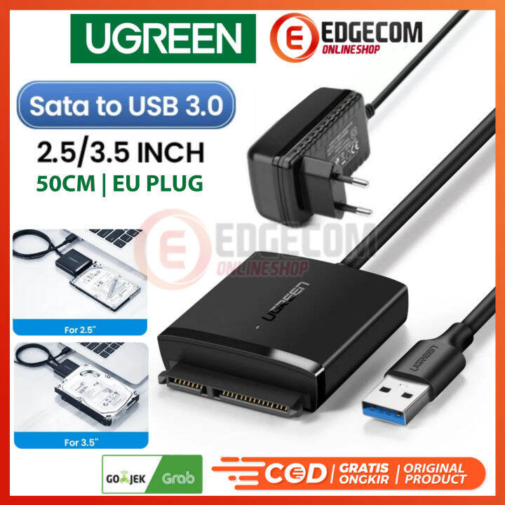 UGREEN Kabel SATA to USB 3.0 HDD 2.5" / 3.5" Adapter with UASP SATA III to USB Converter Hard ...